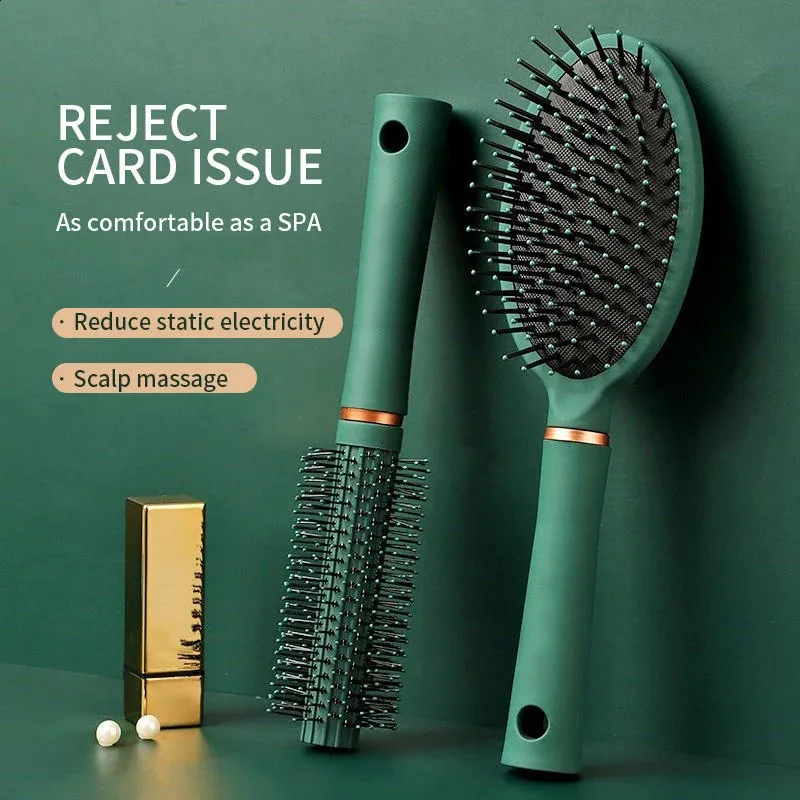 Anti-Static Hair Brush Set: Oval, Round & Rectangle - Detangling Air ...