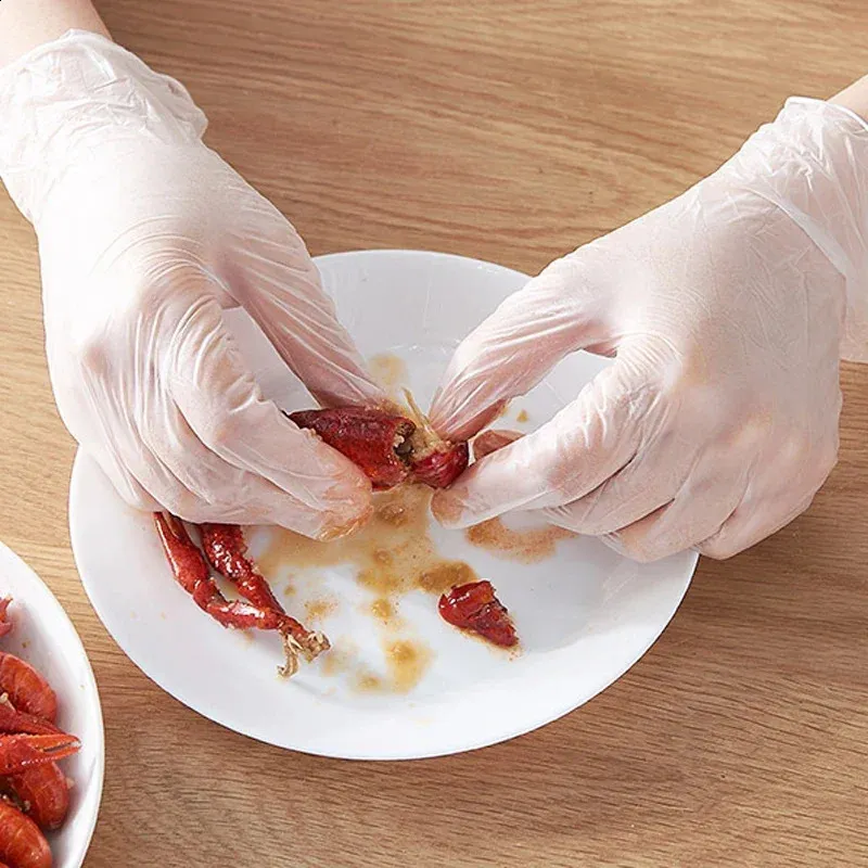 100 Non Slip TPE Gloves For Work Safety And Household Cleaning Latex ...