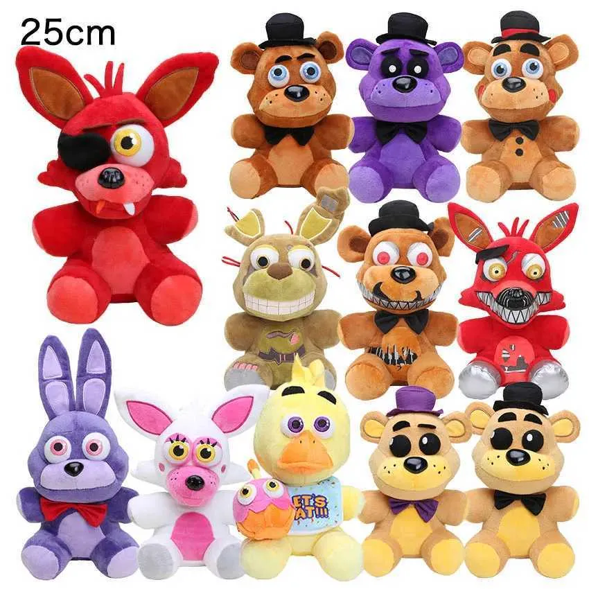 Plush Dolls 25cm Fnaf Plug Toy Plug Gold Freddy Fazbar Mango Bonnie Fox ...