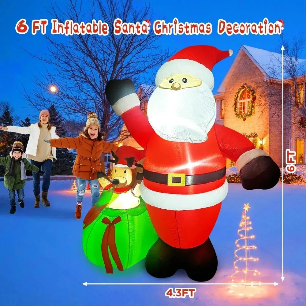 Christmas Inflatable Outdoor Decoration: 6 Foot Santa Claus with ...