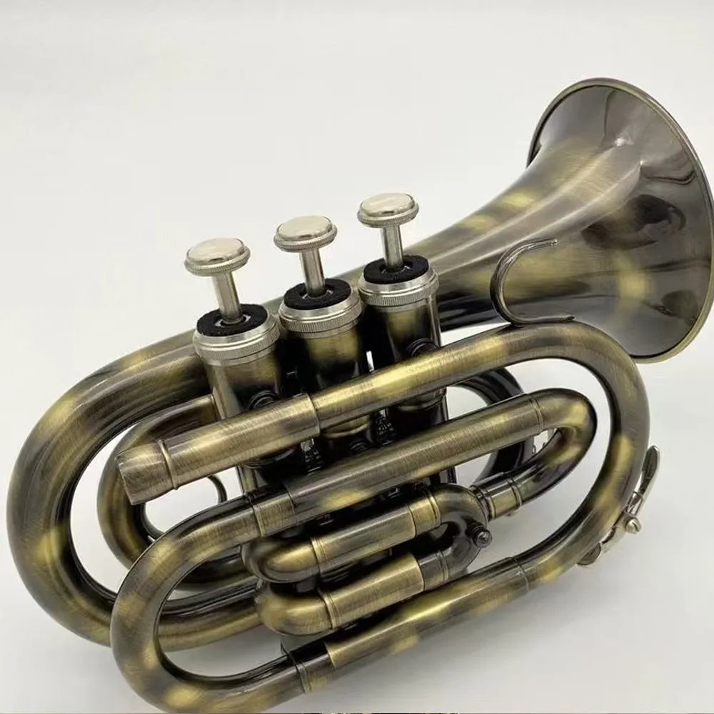 Vintage Pocket Palm Horn Trumpets B Tone Brass Instrument Made In USA ...