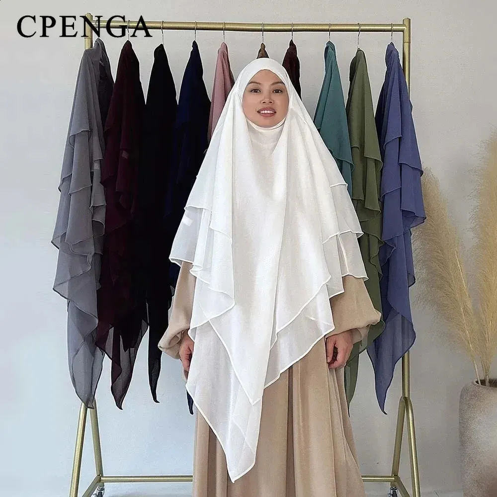 Premium Chiffon 3-Layer Hijab - Modest Islamic Head Scarf for Women ...