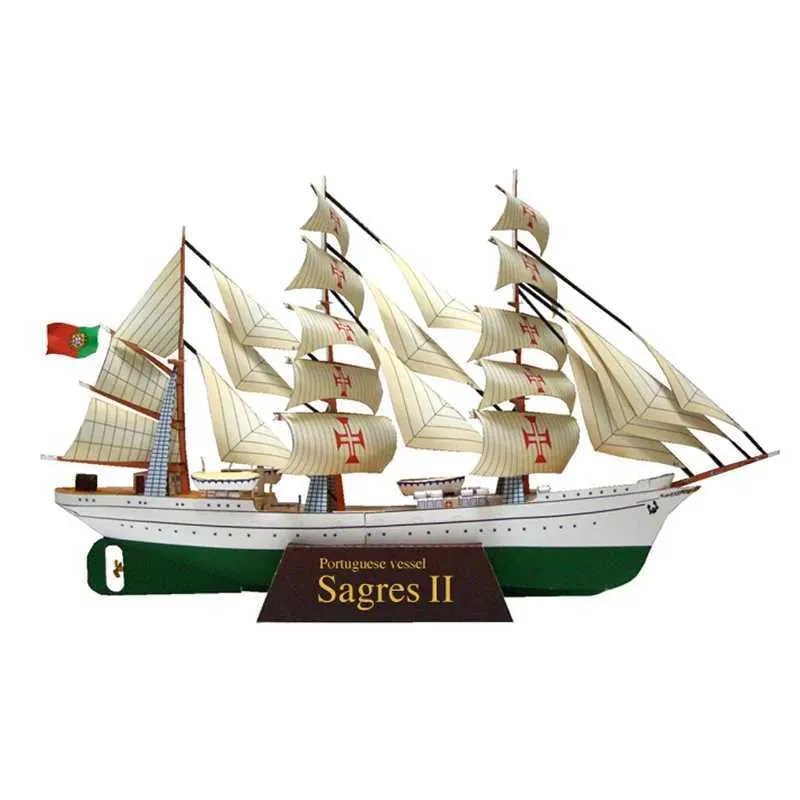 Portugal Sagres II Sail Training Ship Model Ship Building Kits Handmade ...