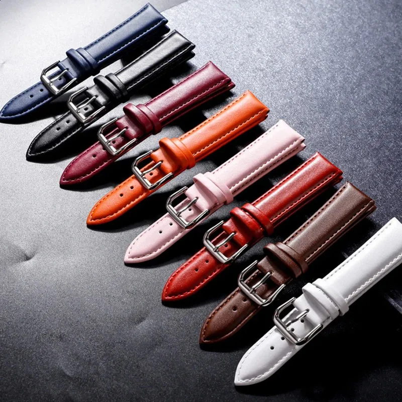 Premium Leather Watch Strap - Soft Band with Stainless Steel Buckle 12 ...