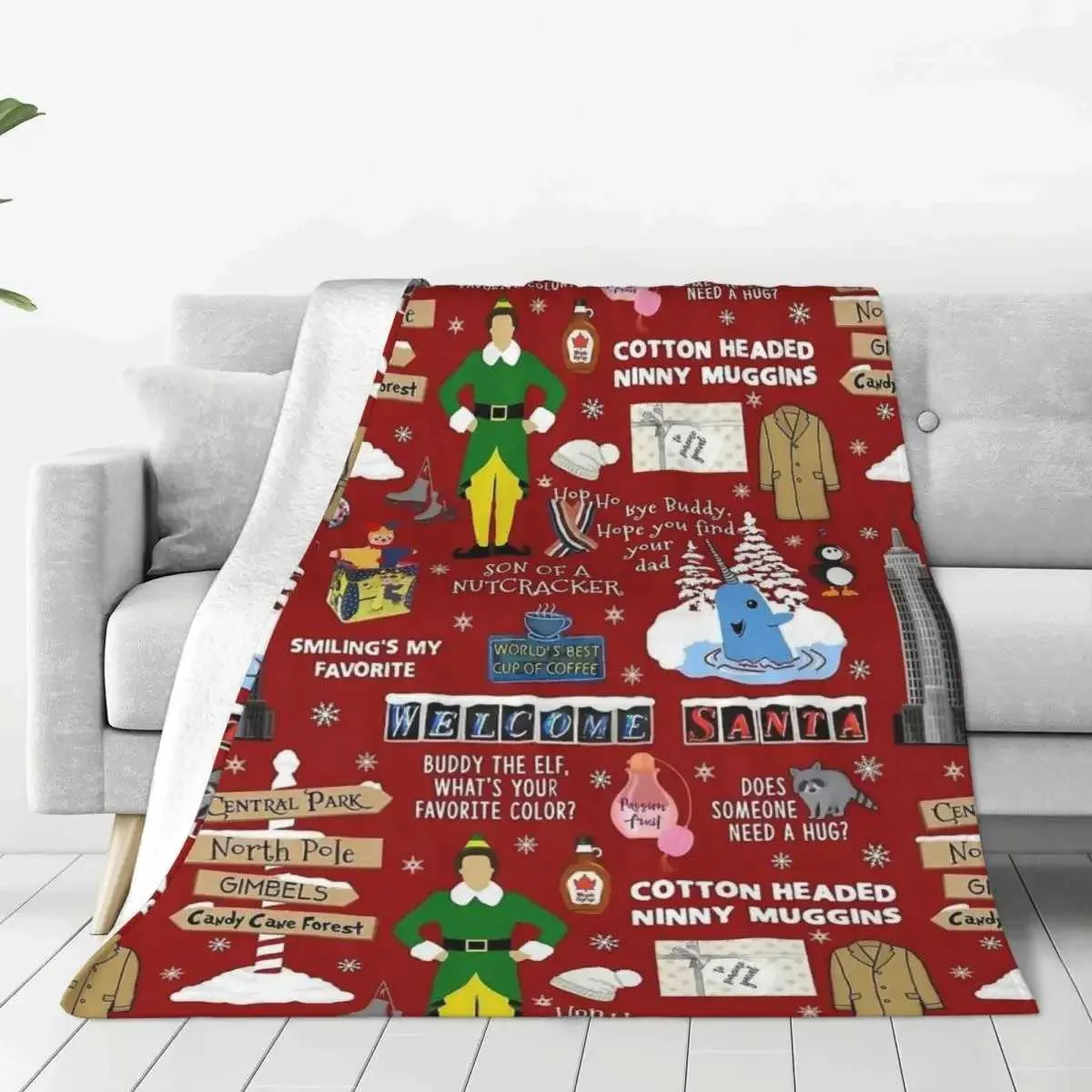 Buddy Elf Nutcracker Flannel Christmas Blanket Novelty Christmas Throw ...