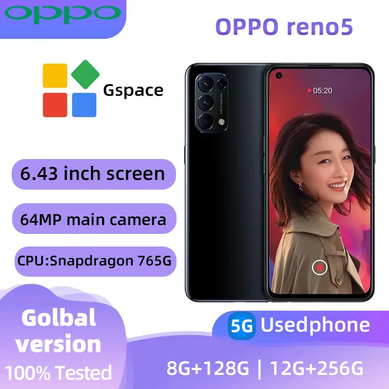 Original Android Oppo Reno5 5G Unlocked 12GB+256GB All Colors In Good ...