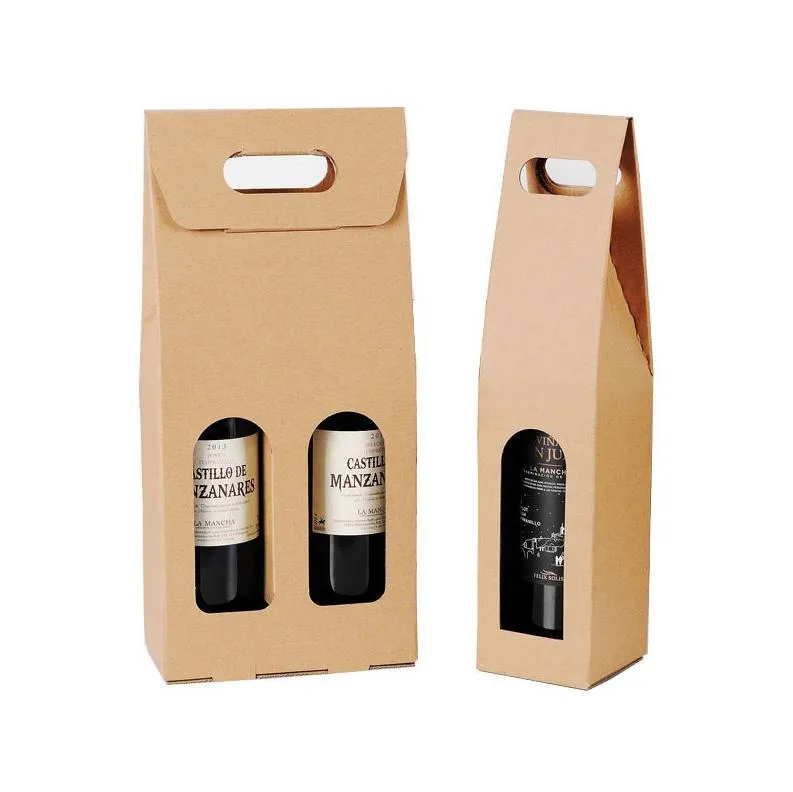 Premium Kraft Paper Wine Bottle Bags: Eco-Friendly Carrier & Gift Boxes ...