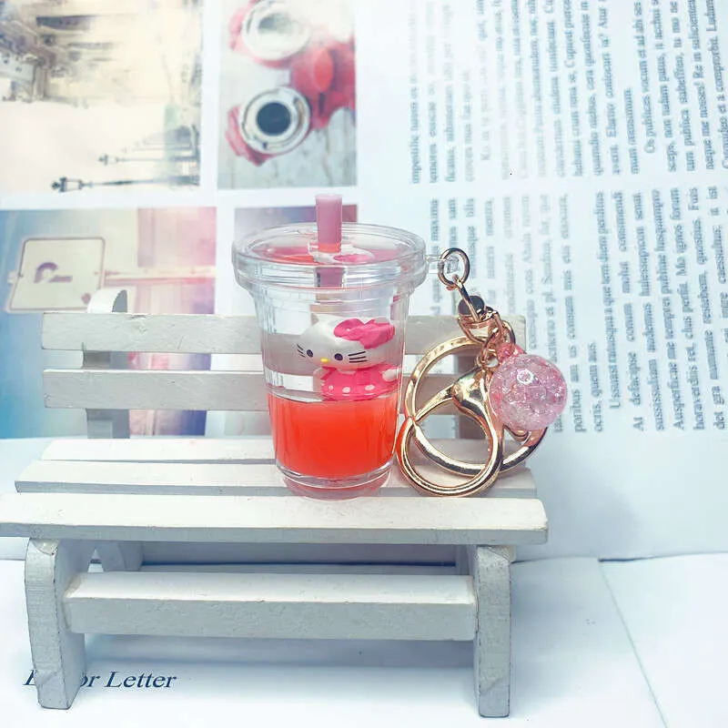Floating Cartoon Tea Cups Keychain - Cute Acrylic Milk Keychain Bag ...