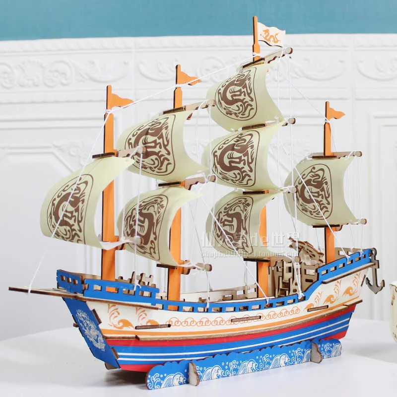 Handmade Wooden Cruise Ship Model Sailing Ship Kits DIY Assembly ...