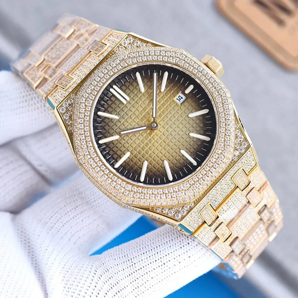 Luxury Handmade Diamond Diamond Automatic Watch With Sapphire Crystal ...