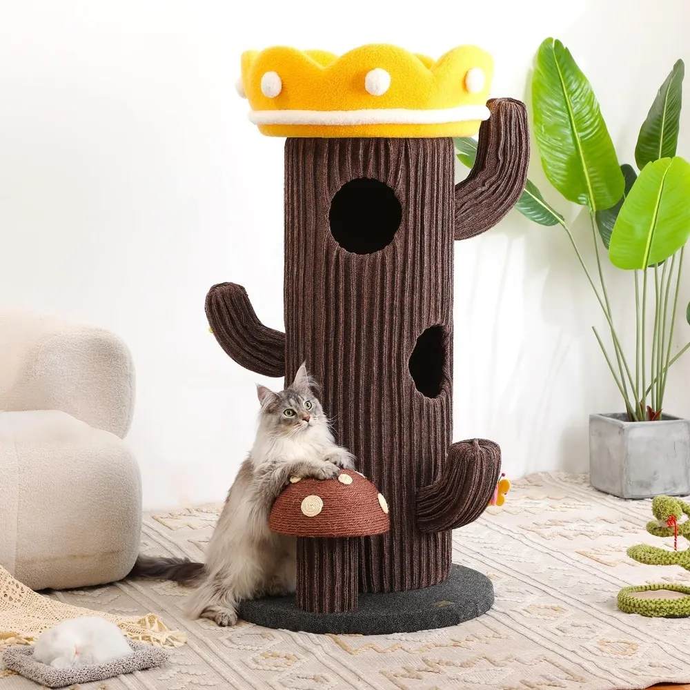 49 Cactus Cat Tree with Cozy Cave - Brown - Shop Now! Best Seller! from ...