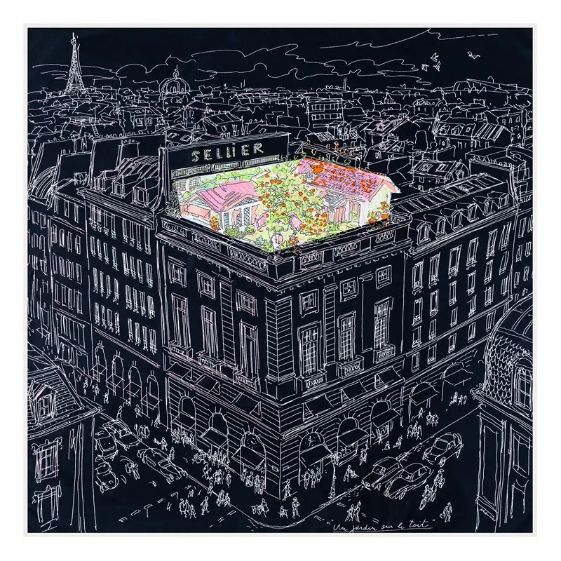 Silk Buff Women City Building Building Buff Square Buff 90cm90cm ...