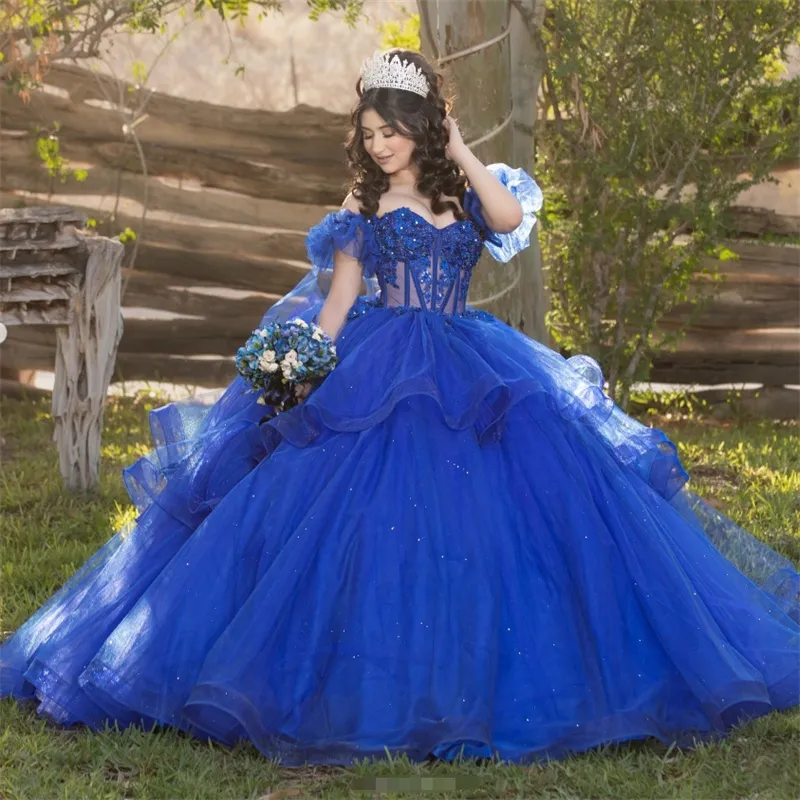 Princess Royal Blue Quinceanera Dresses 2025 Off... From Cohodress ...