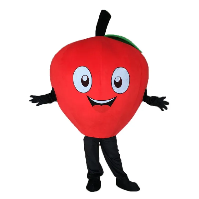 Whimsical Apple Mascot Costume: Vibrant Green Fruit Character Outfit ...