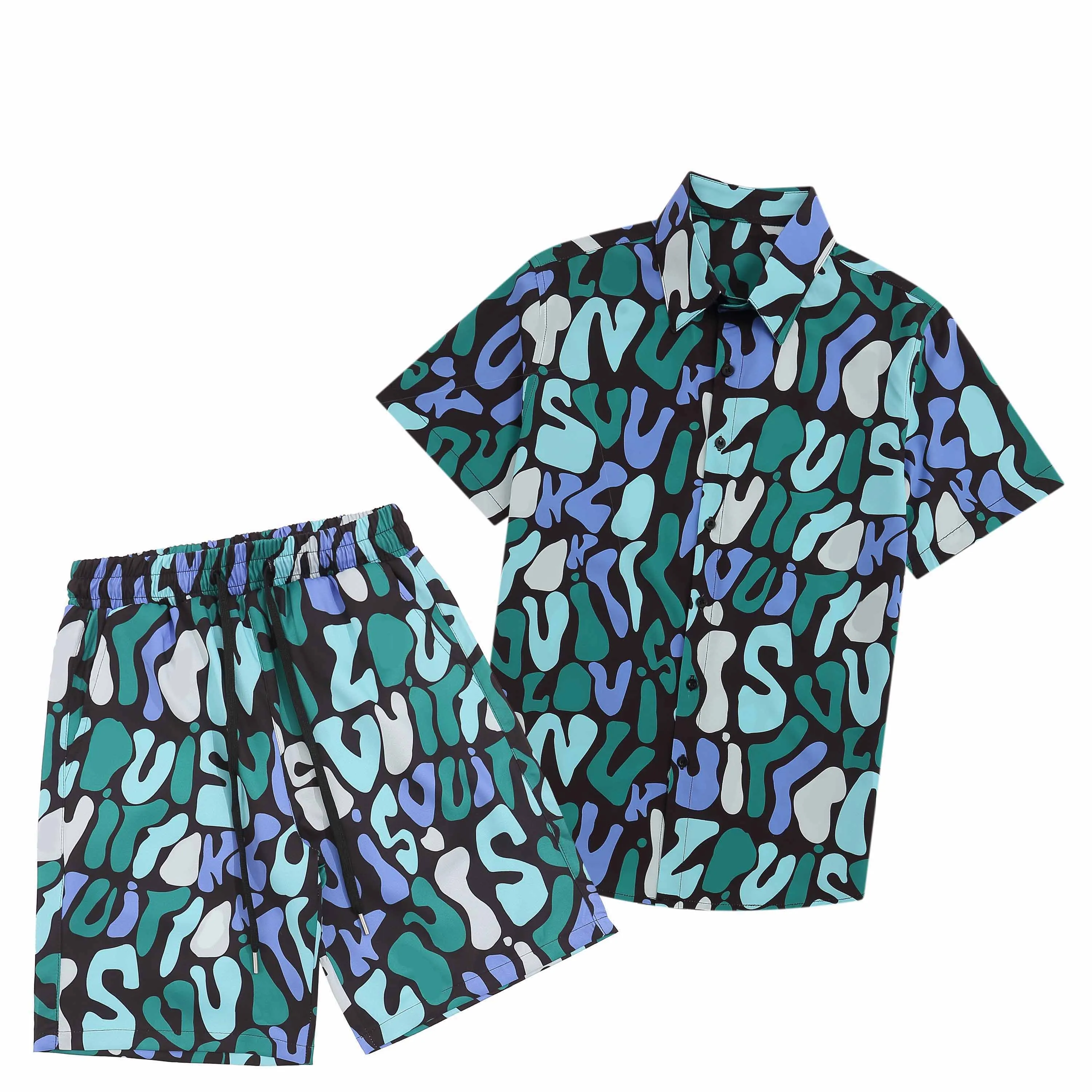 Mens Summer Tracksuit Set - Body Letter Print, Short Sleeve, Sportswear ...