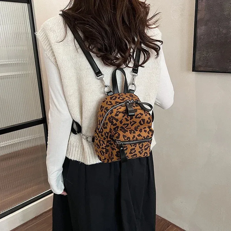 Leopard Print Mini Backpack: Fashionable & Functional - Perfect for ...