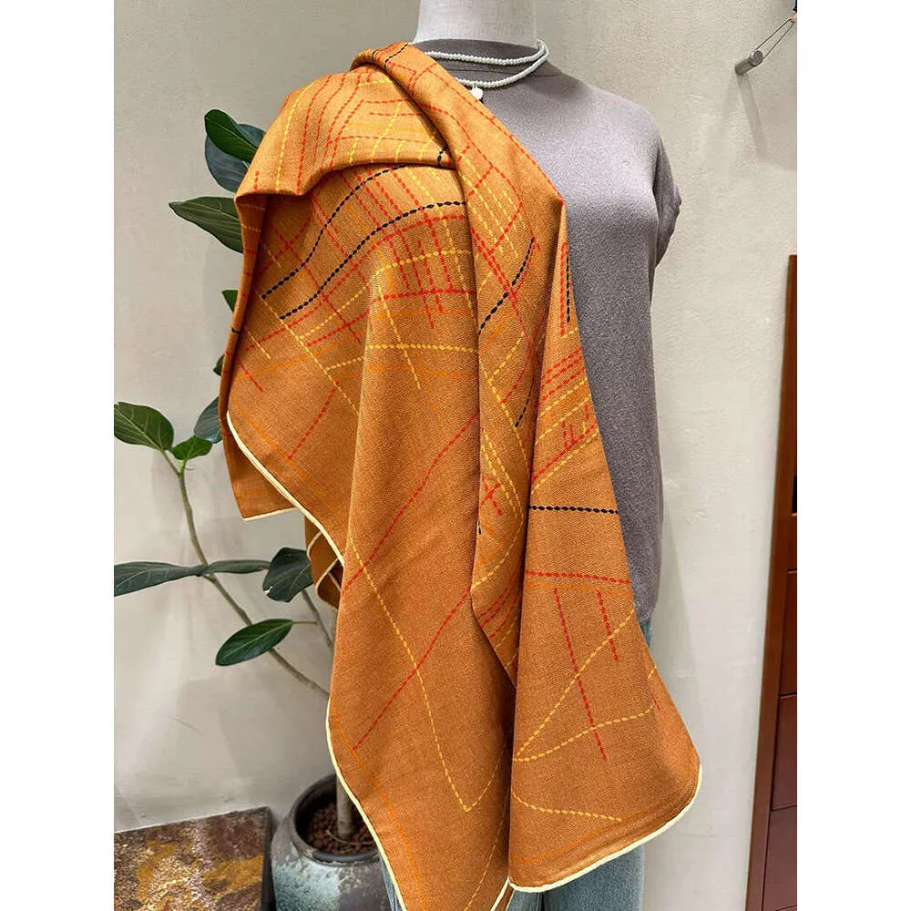 Champagne Color 140cm Silk Cashmere Scarf, Elegant Women's Shawl, Ruy ...