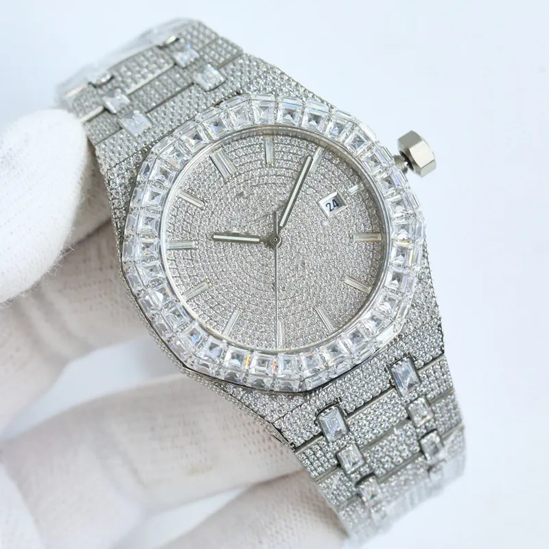 15510 Mens Watch 42mm - Handmade Full Diamond Luxury - 316L Stainless ...