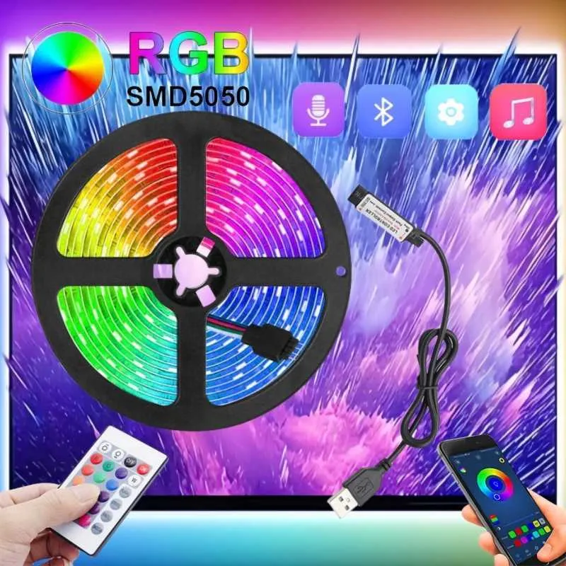 Bluetooth USB RGB LED Strip Lights - Cool Living Room Decoration SMD ...