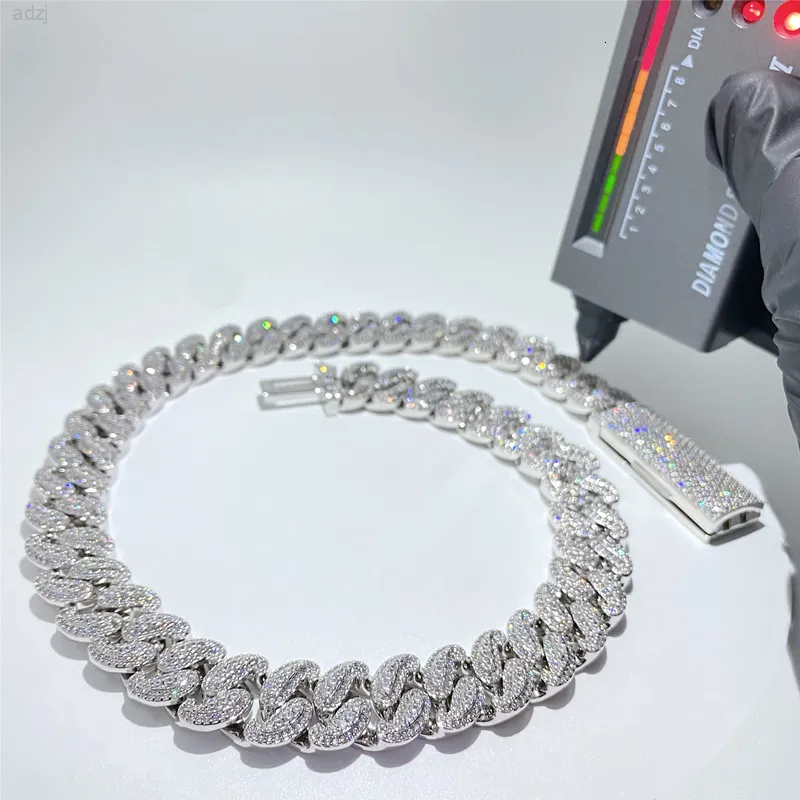 Custom Big Guy VVS Diamond Miami Cuban Link Chain Iced Out 925 Solid ...