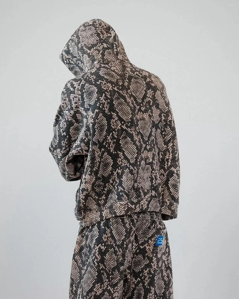 Men's Oversized Snakeskin Tracksuit Set - Streetwear Retro Hip Hop ...