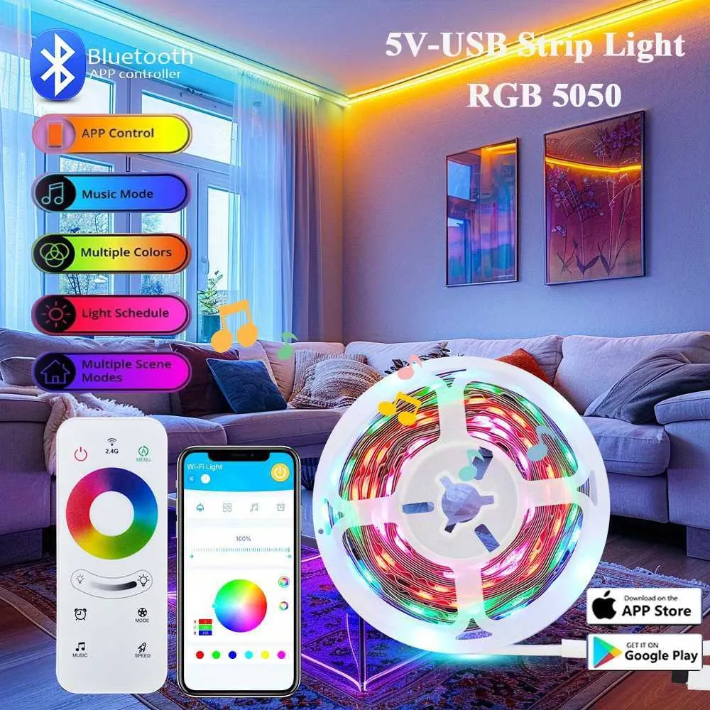 USB LED Light Strip for TV - Wireless Remote Control RGB Lighting ...