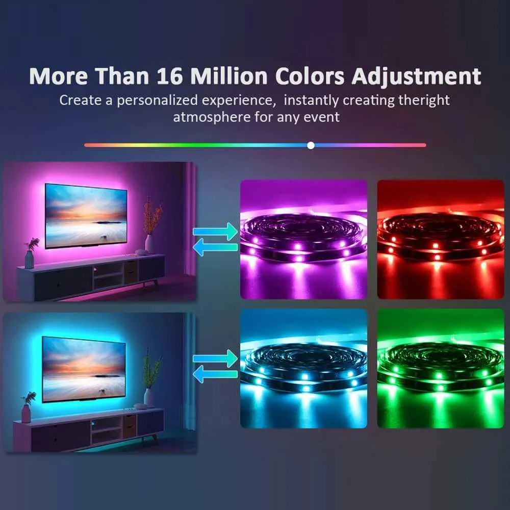 5050 RGB LED Strip Lights with Siri Voice Control - Dimmable, HomeKit ...