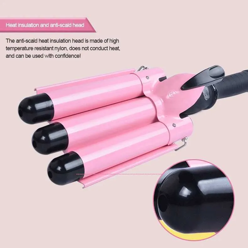 Premium Ceramic Three Barrel Curling Iron - Create Effortless Waves ...