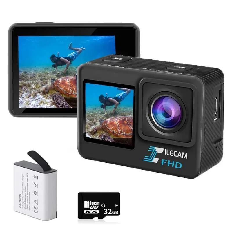 Eeras Dual Screen Apexcam 4k Action Camera 1080P WiFi, Ultra HD 30M ...