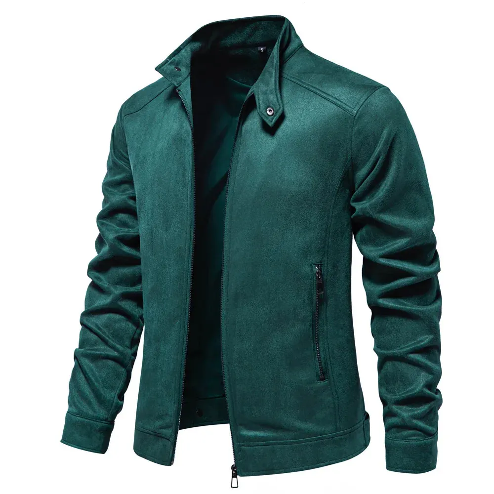 Men's Suede Winter Jacket - Solid Colors, Workwear Style from Dhgate ...