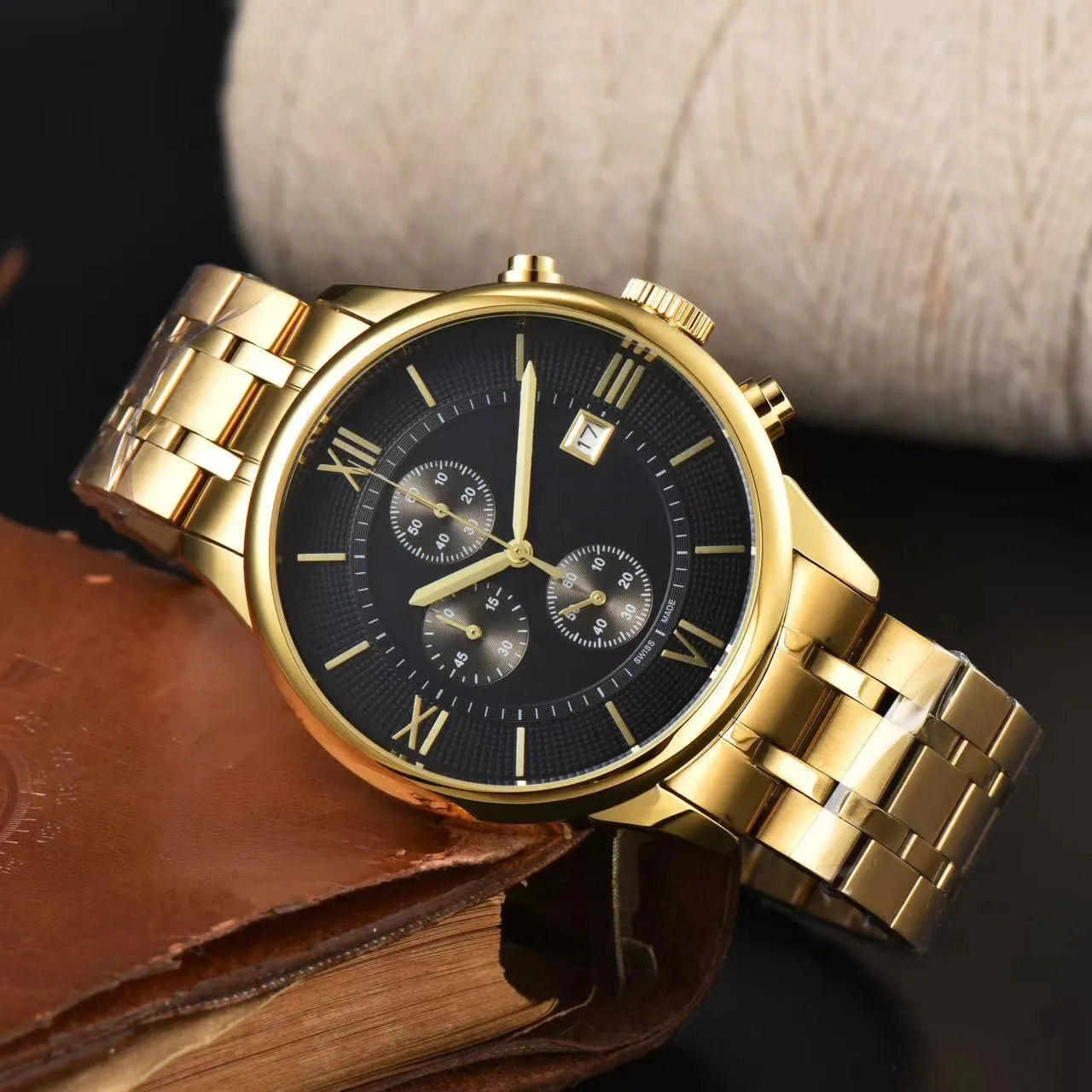 Durul Swiss Watch Mens Three Eye Chronograph Steel Strap, Durable ...