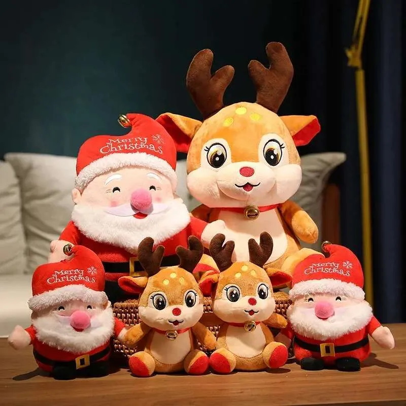 Christmas Santa Claus Plush Doll 20CM Cute Elk/Snowman Stuffed Soft ...