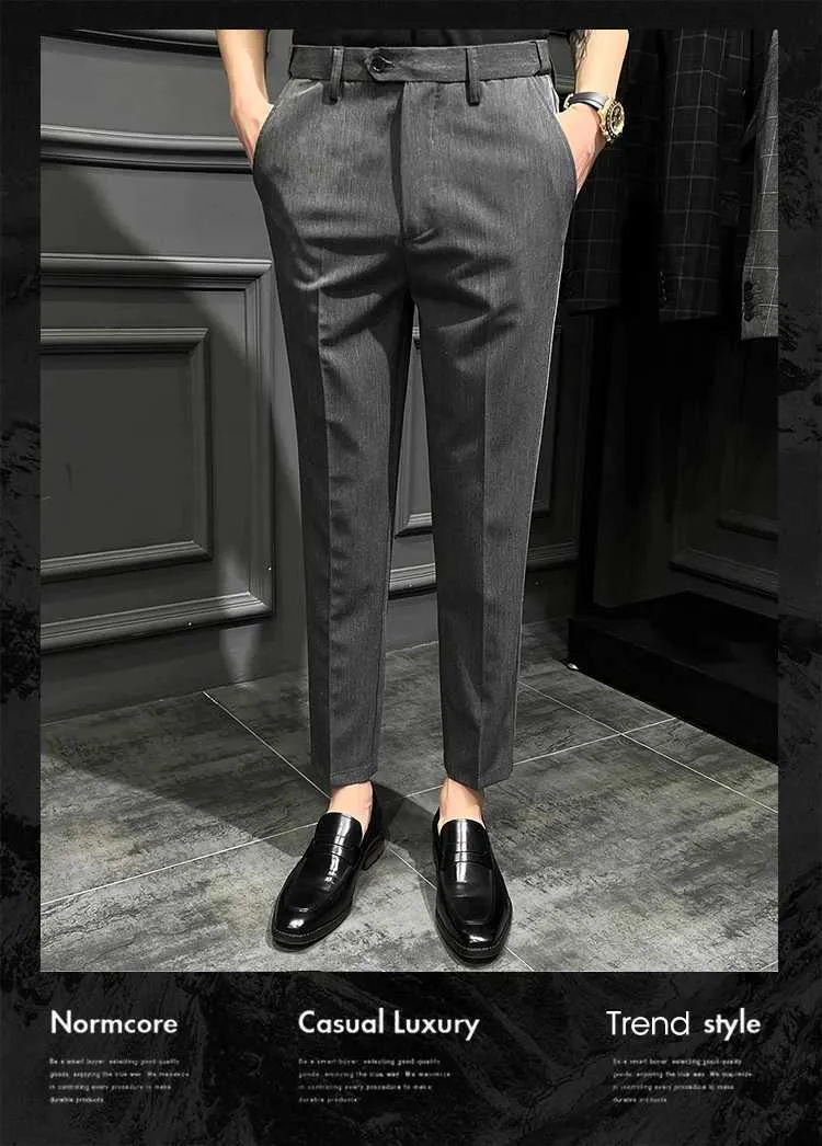 Men's High Waist Straight Leg Dress Pants - Italian Style Formal ...