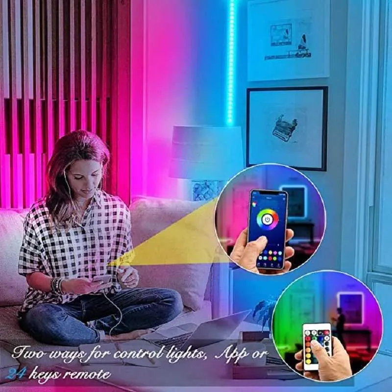 Phone Controlled LED Strip Lights: Neon Ice Lighting for Room Decor ...