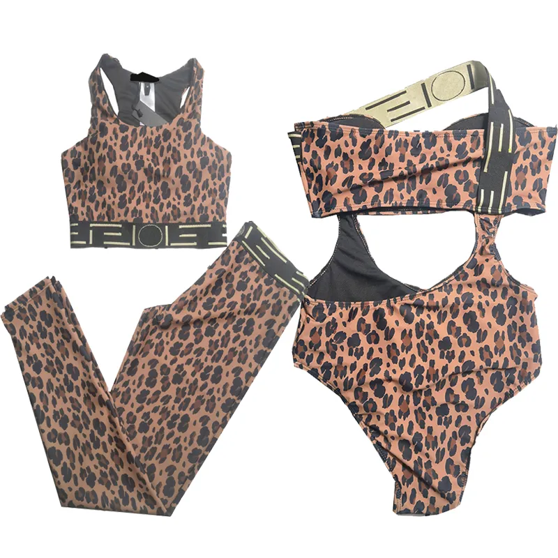 Leopard Print Bikini Sets: Women's Sporty Two Piece Swimwear With High ...
