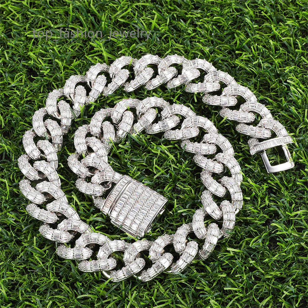 Iced Out 20mm Miami Cuban Link Chain Cuban Necklace With Brass ...