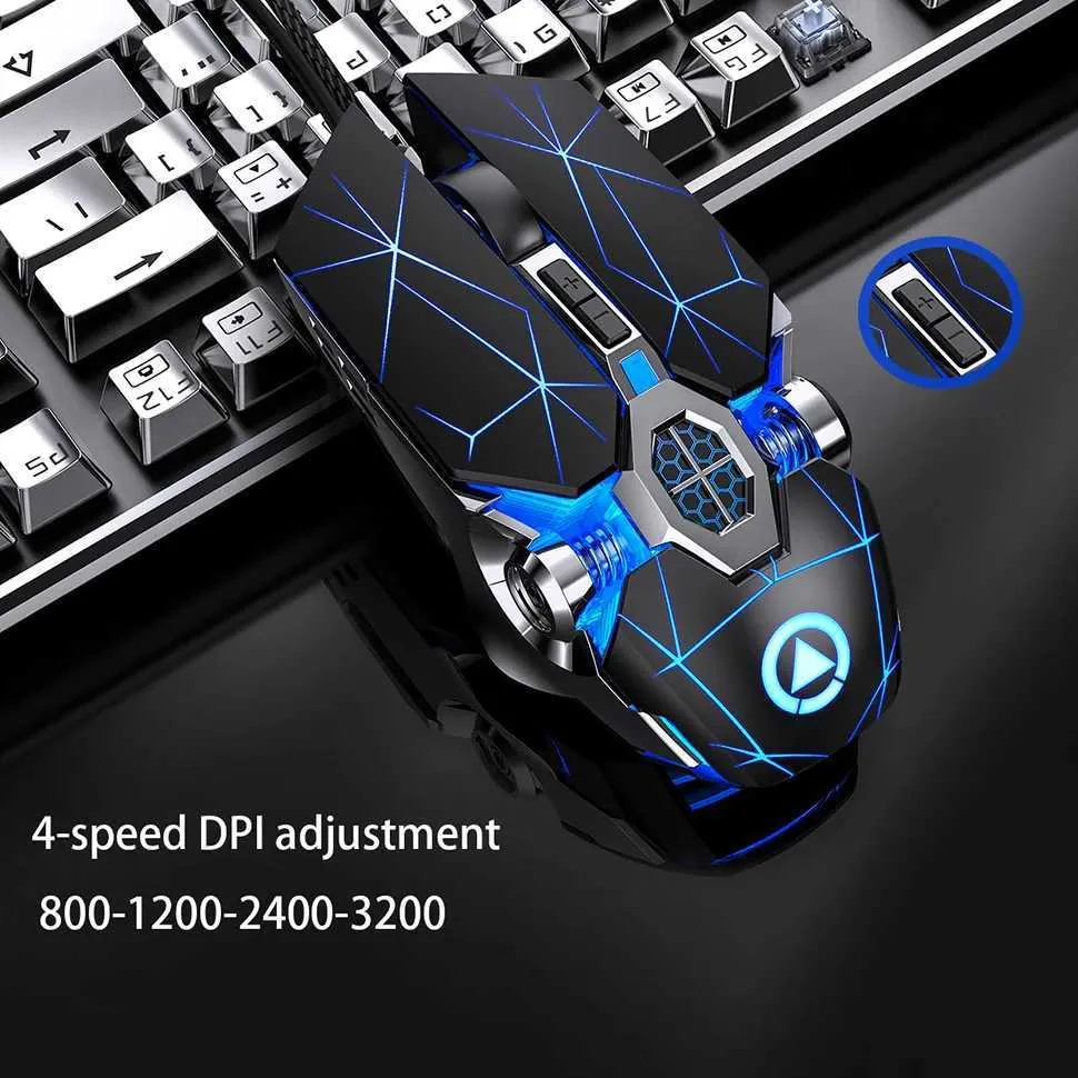 Wired Gaming Mouse, 6 Buttons, 3200 DPI, LED Optical, Silent, for PC ...