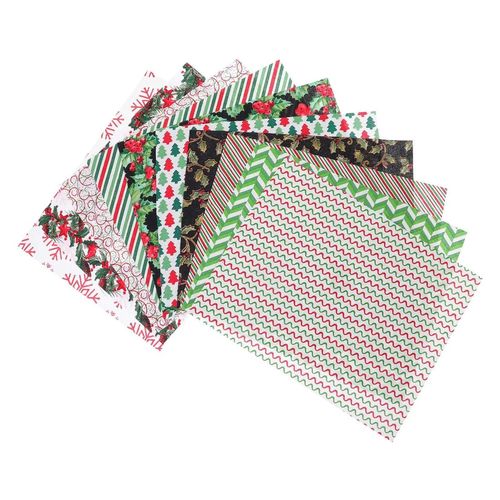 Christmas Cotton Bundle 10 Holiday Precut Fabric Stickers For Sewing ...