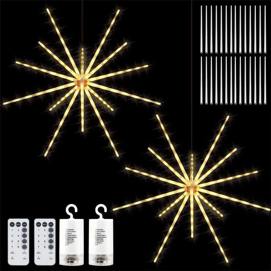 LED Firework Fairy String Icicle Lights Outdoor Battery Operated ...