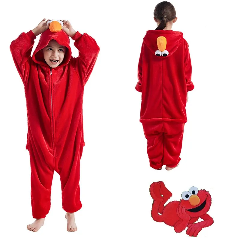 DHgate.com:Kids Elmo Onesie Cosplay Costume - Plush Halloween Pajamas ...