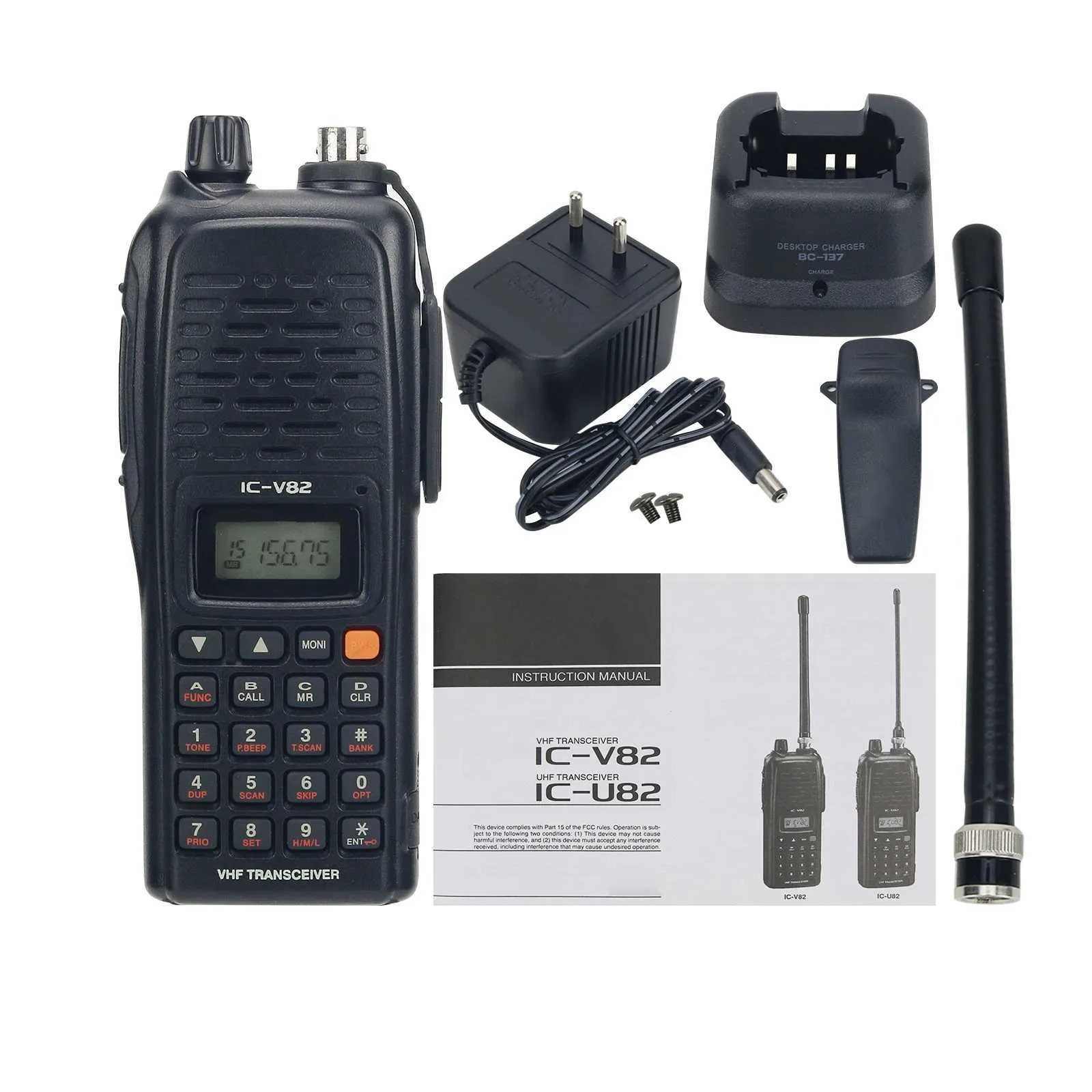 IC V82 7W 3 7KM VHF Transceiver Portable Gsm Poc Walkie Talkie Handheld ...