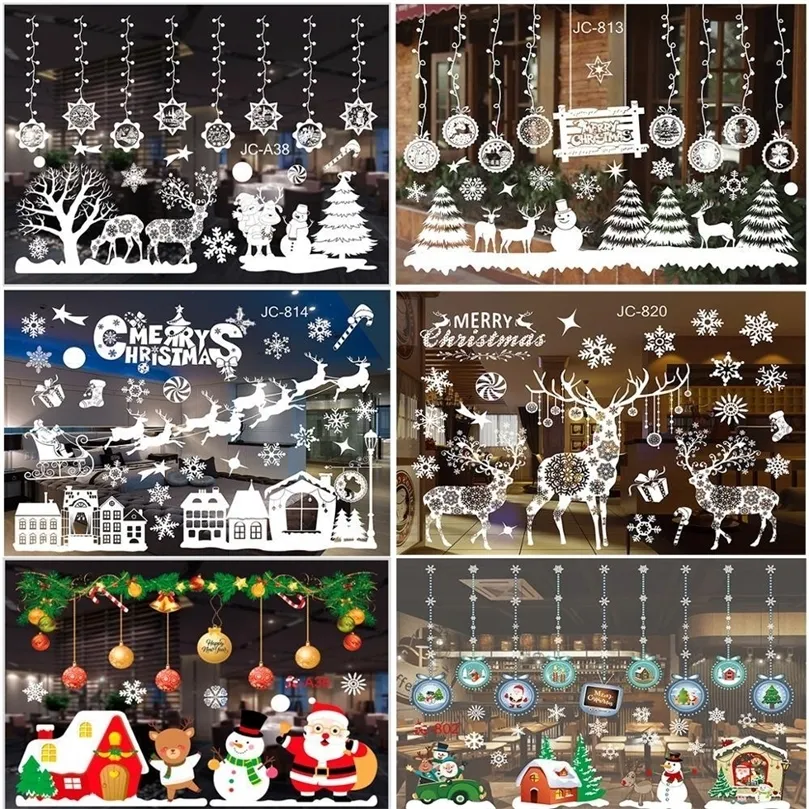 Festive Christmas Window Stickers: Holiday Decorations for Walls ...