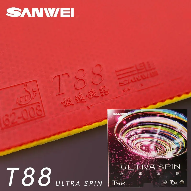 Table Tennis Rubber, SANWEI T88 Ultra Spin, Semisticky Control Loop ...