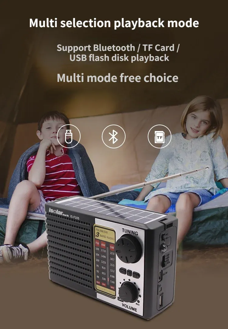 All-in-One Emergency Radio: AM FM SW Radio, Bluetooth Speaker, LED ...