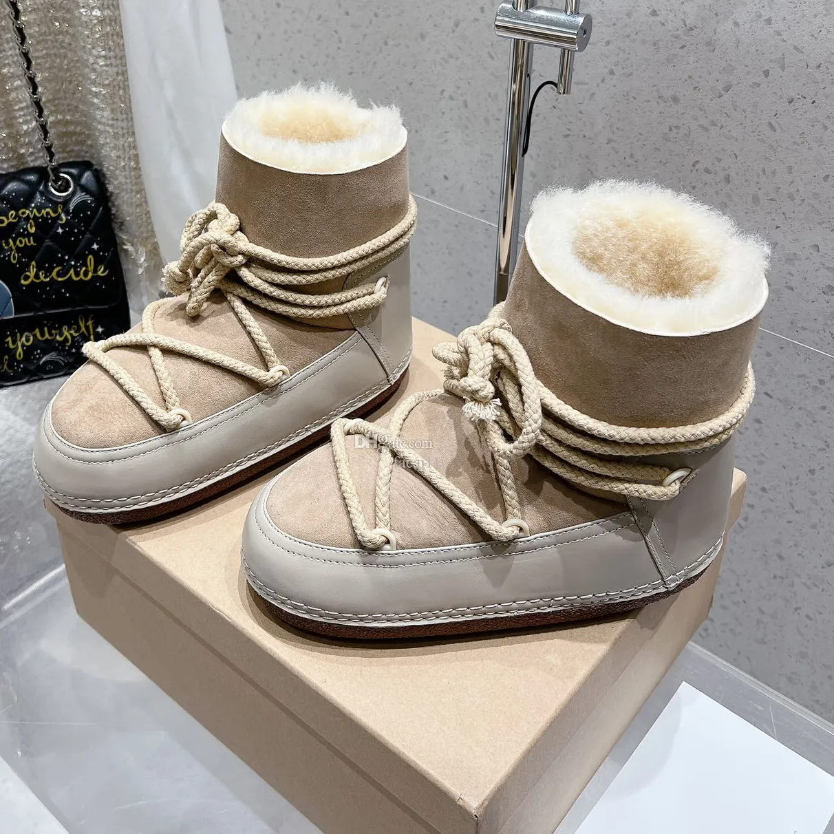 Inuikii Style Fur Slipper Boots: Designer Cashmere & Chunky Rubber ...