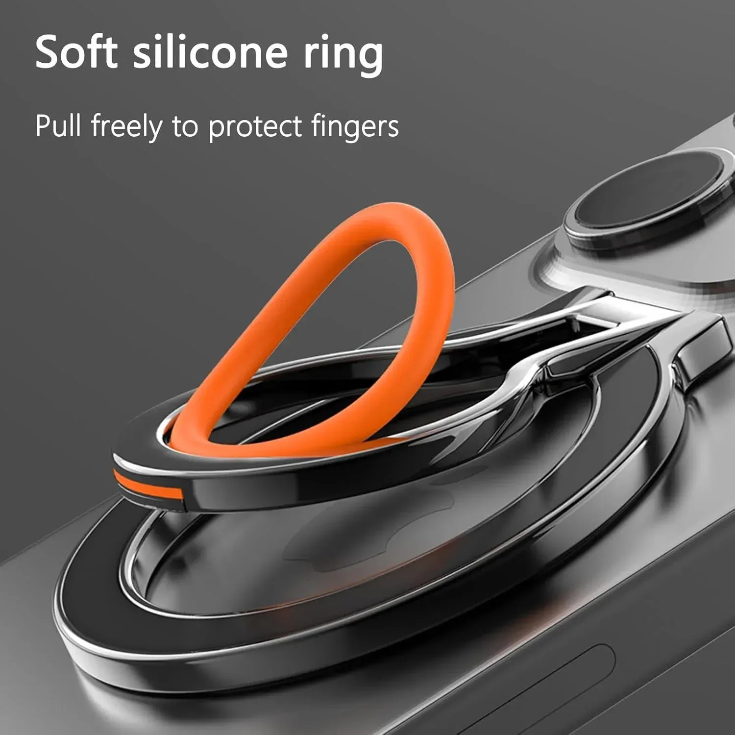 Rechargeable Magnetic Phone Ring Holder: 360° Rotating, Foldable ...
