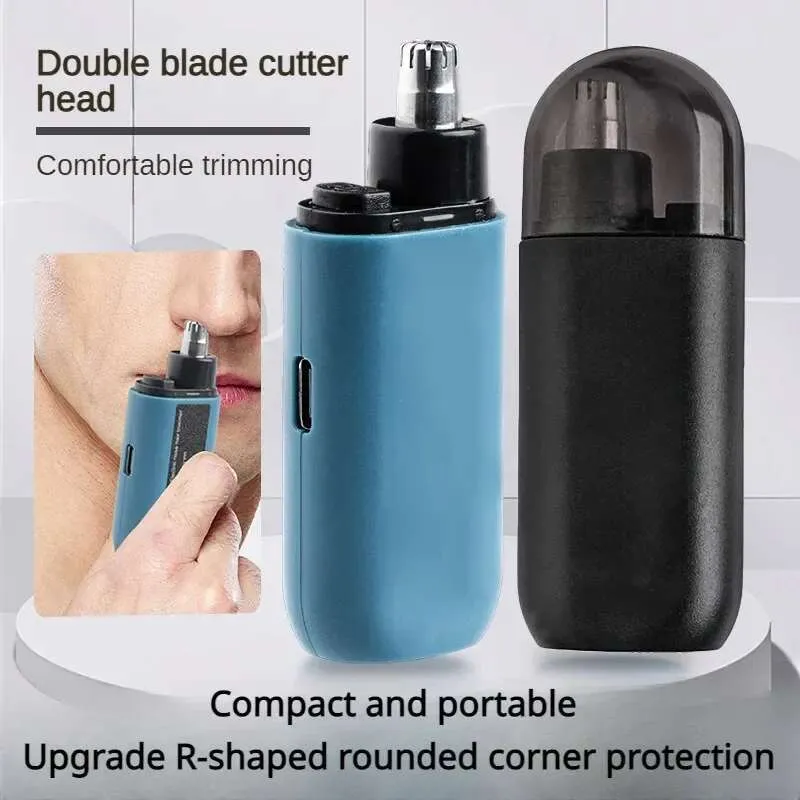 Portable Dual Edge Electric Travel Nose Hair Trimmer With USB Charging ...