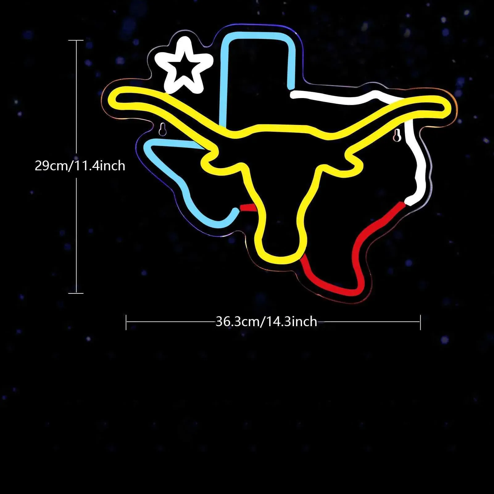 Signo Señal De Neón Longhorn Lideró El Letrero De Neón De Texas Para La ...