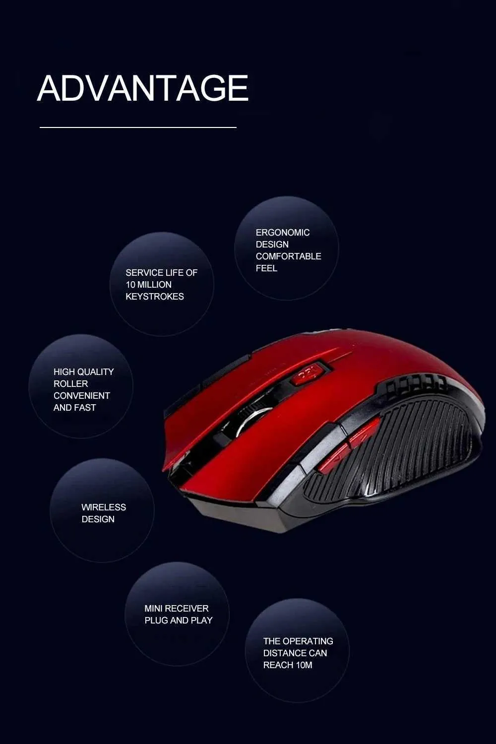 Battery Version Mini 2.4 GHz Wireless Optical USB Mouse Portable for ...