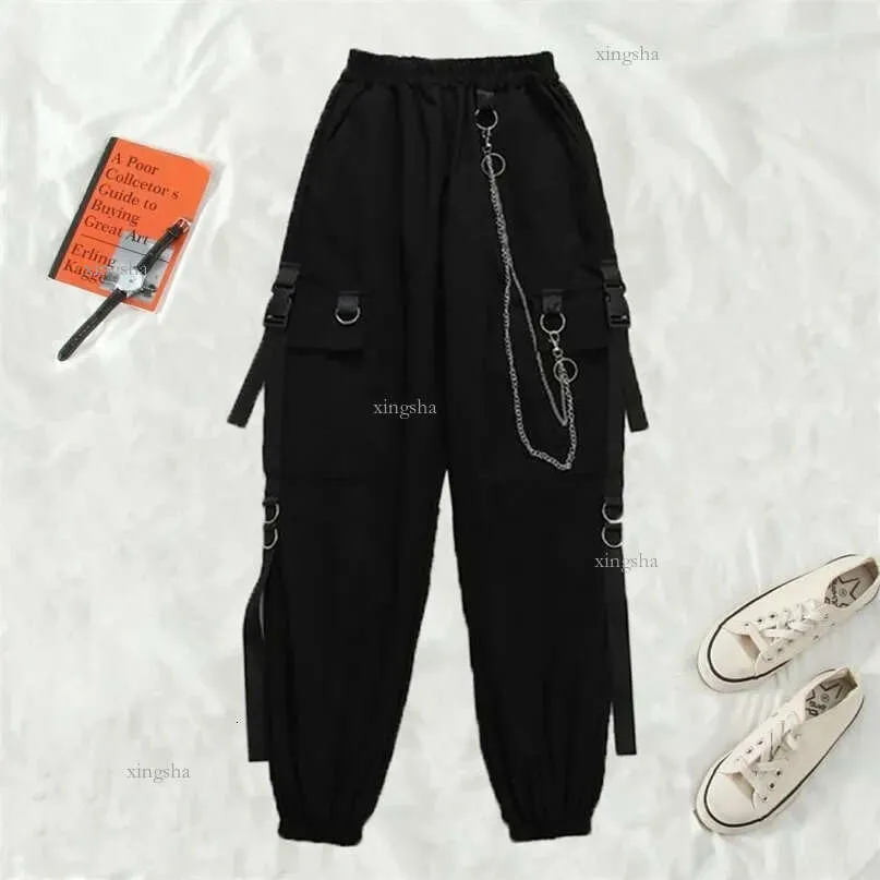 Women's Emo Cargo Pants Punk Rock Harajuku Joggers with Chain Detail ...